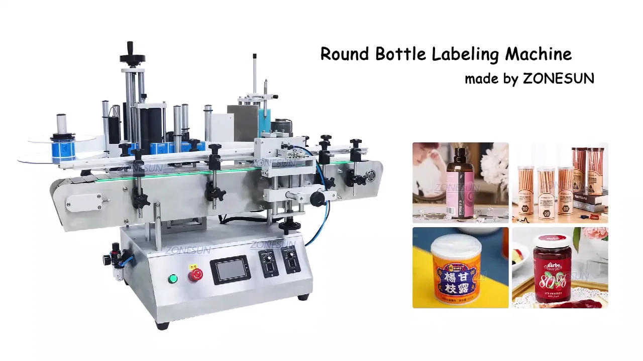 Zonesun Tb-500a Bench Top Labeller Pet Jar Water Bottle Double Side ...