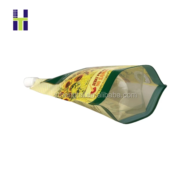 Custom Printed Edible Oil Stand Up Pouch With Spout - Buy Edible Oil ...