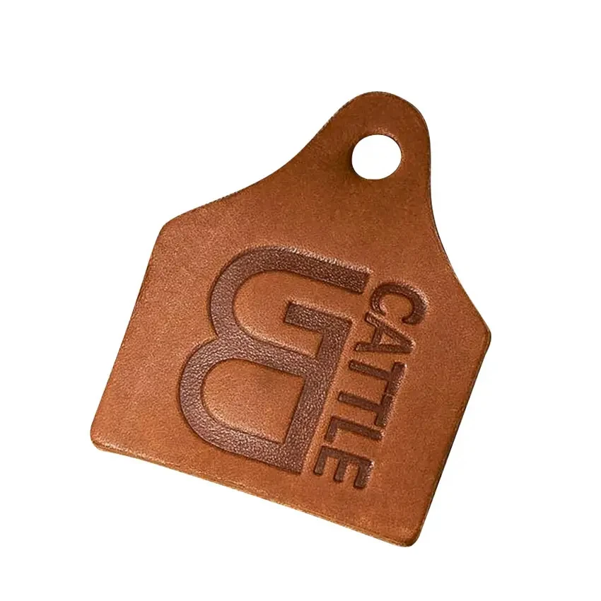 Custom Stamped logo Leather Cattle Ear Cow Tags Keychain| Alibaba.com