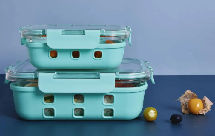 Clear Borosilicate Glass Food Storage Container Bento Lunch Box With ...