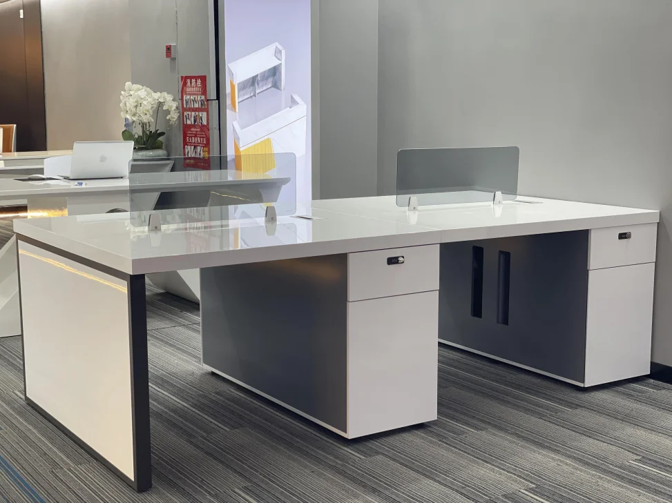 Q204 Modern Minimalist 4-station Computer Desk Painted Office Desks ...