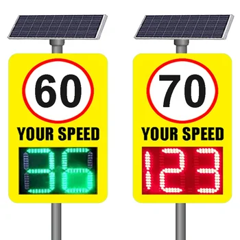 Outdoor Solar Power Radar Led Display Portable Radar Speed Sign ...