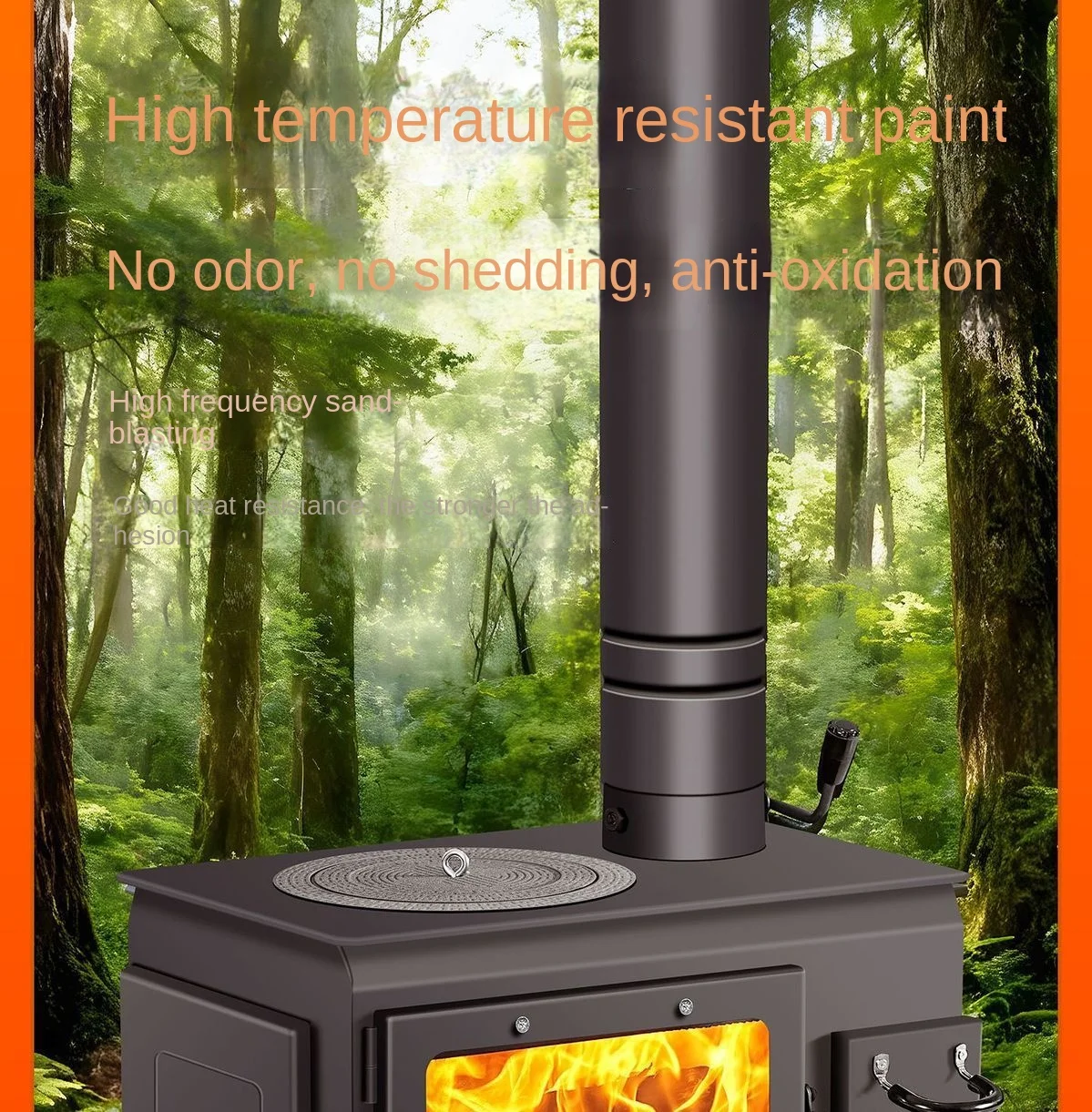 Real Fire Fireplace Heating Stove Aluminum Freestanding Rural Winter ...
