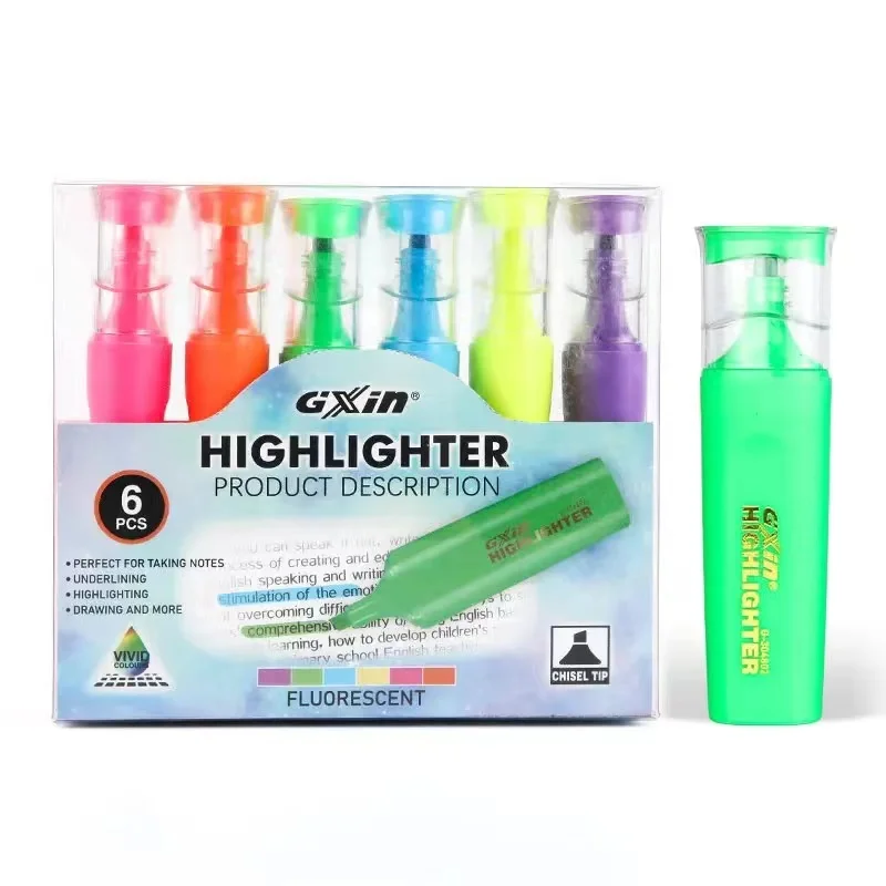 Office Stationery Highlighter Set Water Based Neon Color Creative ...