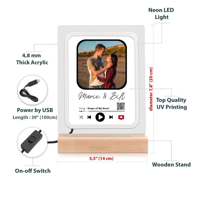 Custom LED Lamp Photo Frame - Acrylic Glass Art