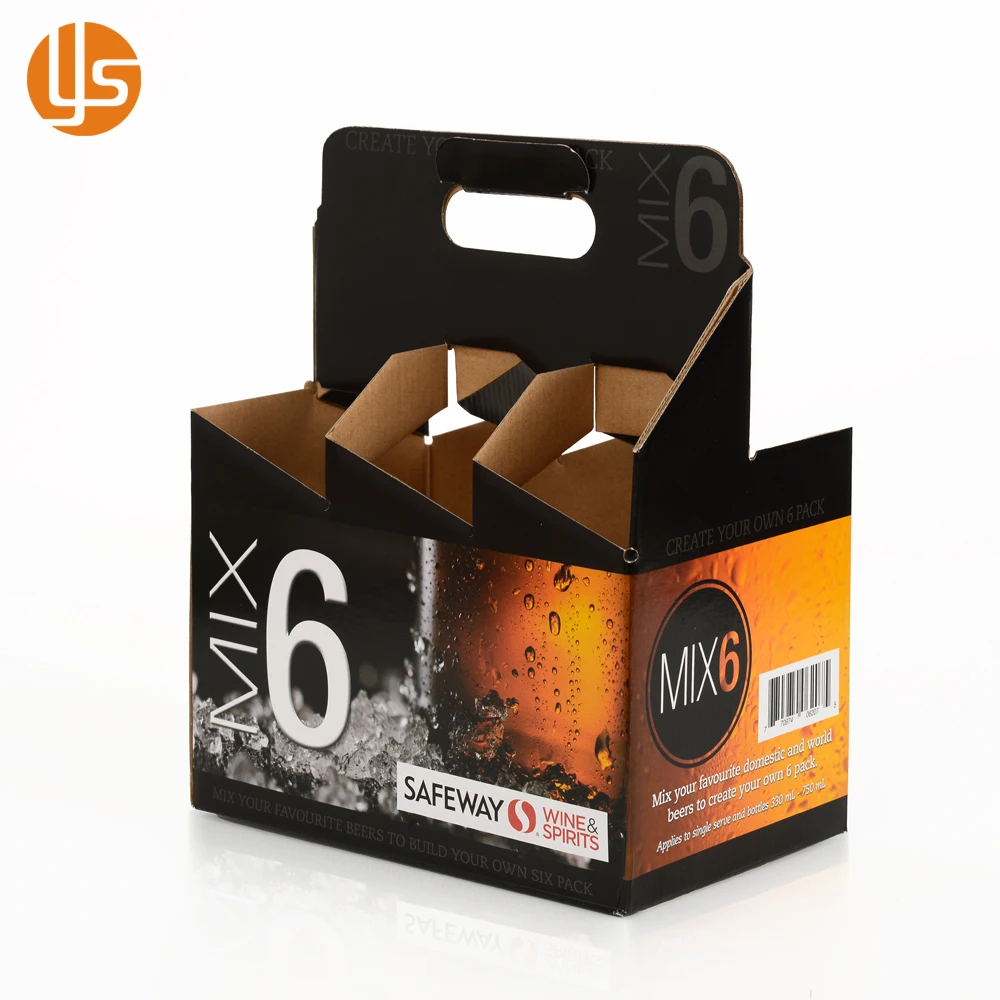 Custom Carton Cardboard Beer Bottle Carrier Box Six Pack Beer Box Beer ...