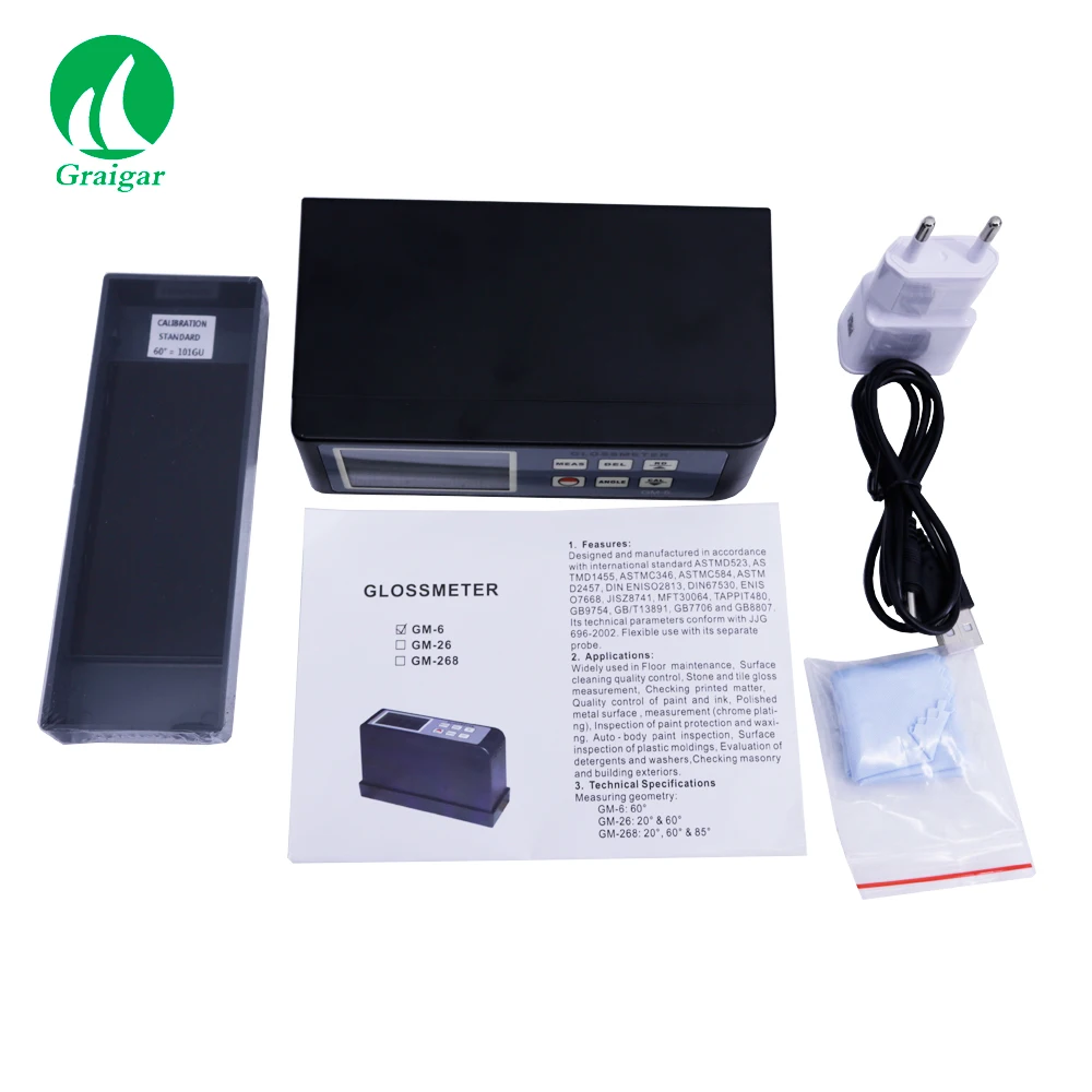 GM-6 Digital Glossmeter - Accurate 60degree Gloss Measurement