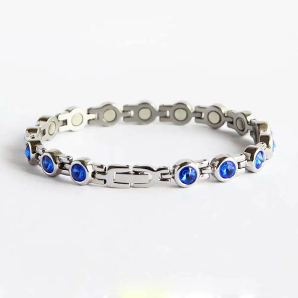 Biomagnetic Jewelry Magnetic Bracelets Blue Crystal Arthritis Bracelets ...