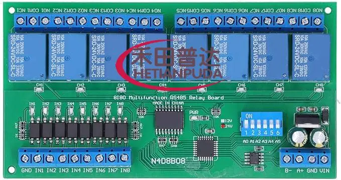 Rs485 Relay 24v N4d8b08 Relay Module Board 8 Input 8 Output Din35 Rail Box Shell Plc Expansion