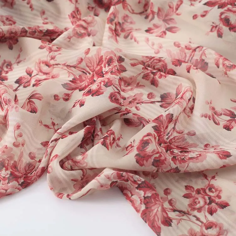 No MOQ !55" 12mm Custom Digital Printed 100% Pure Silk Georgette Fabric ...