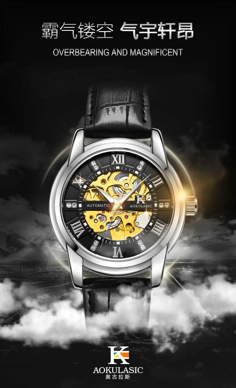 AOKULASIC Automatic Mechanical Men's Wristwatch - Luxury