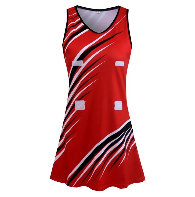 Custom Sublimation Girls Women Team Netball Uniforms Dresses With Bibs ...