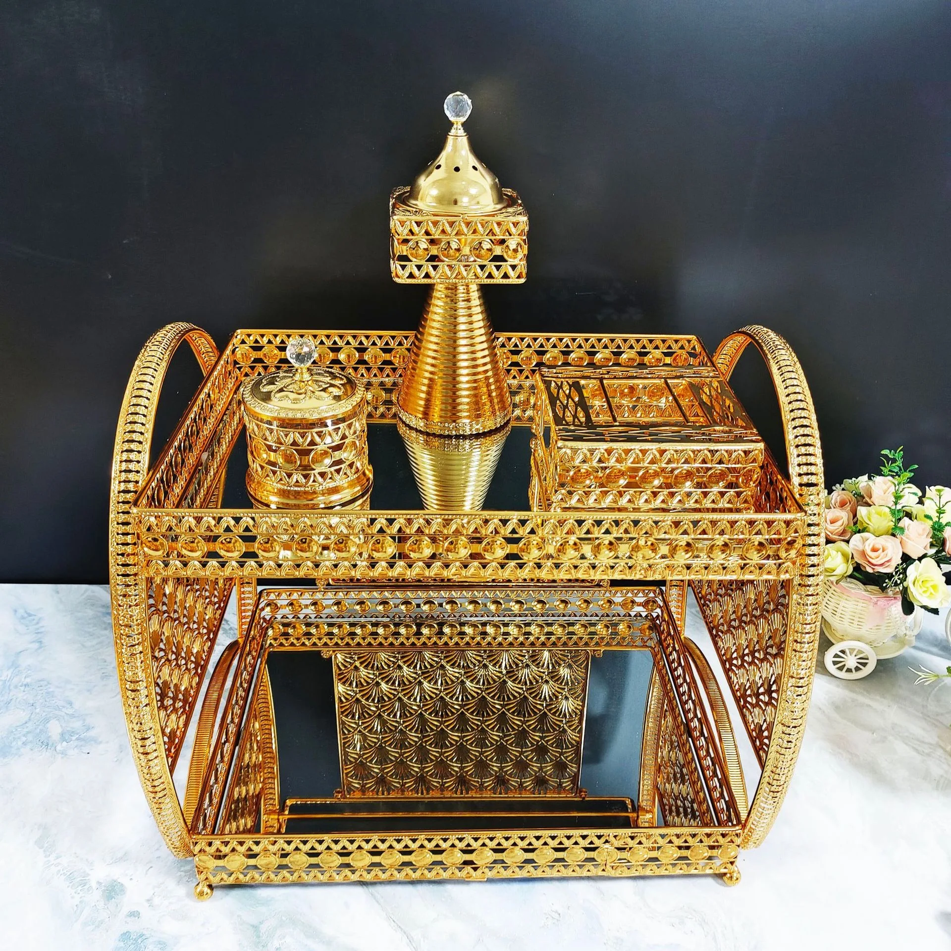 Shop Our House Hot Sale Golden Ethiopian Coffee Table Set
