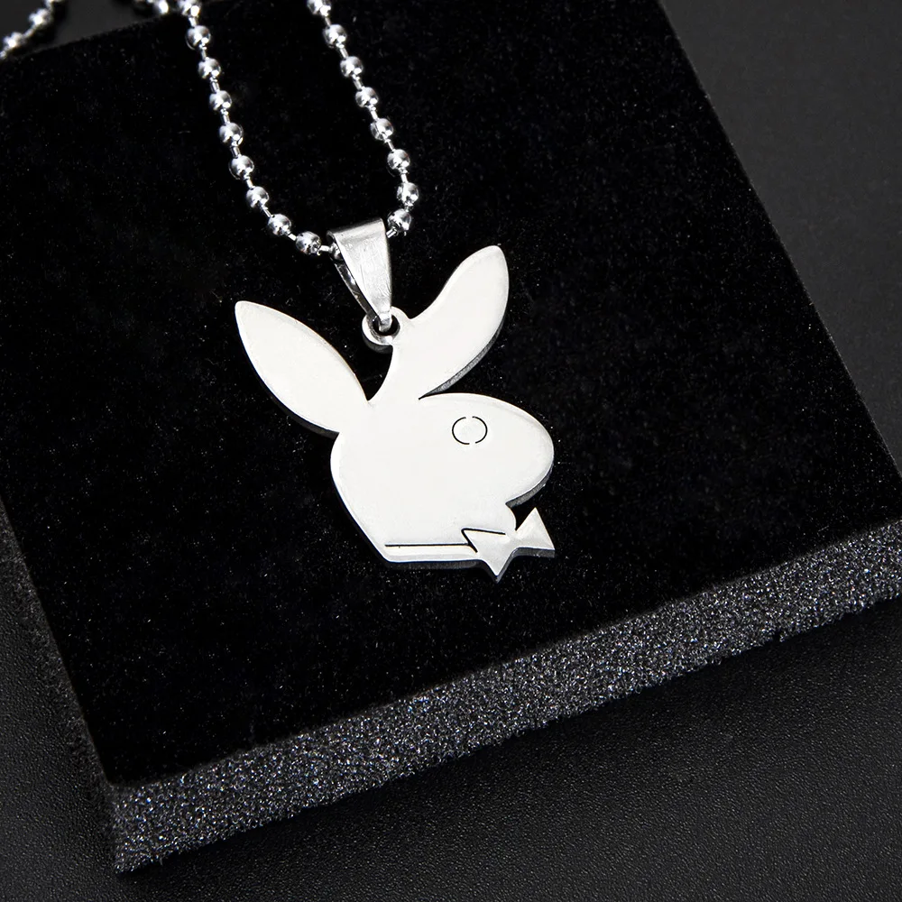 Women Fashion Animal Bunny Necklace Stainless Steel Hiphop Rabbit ...