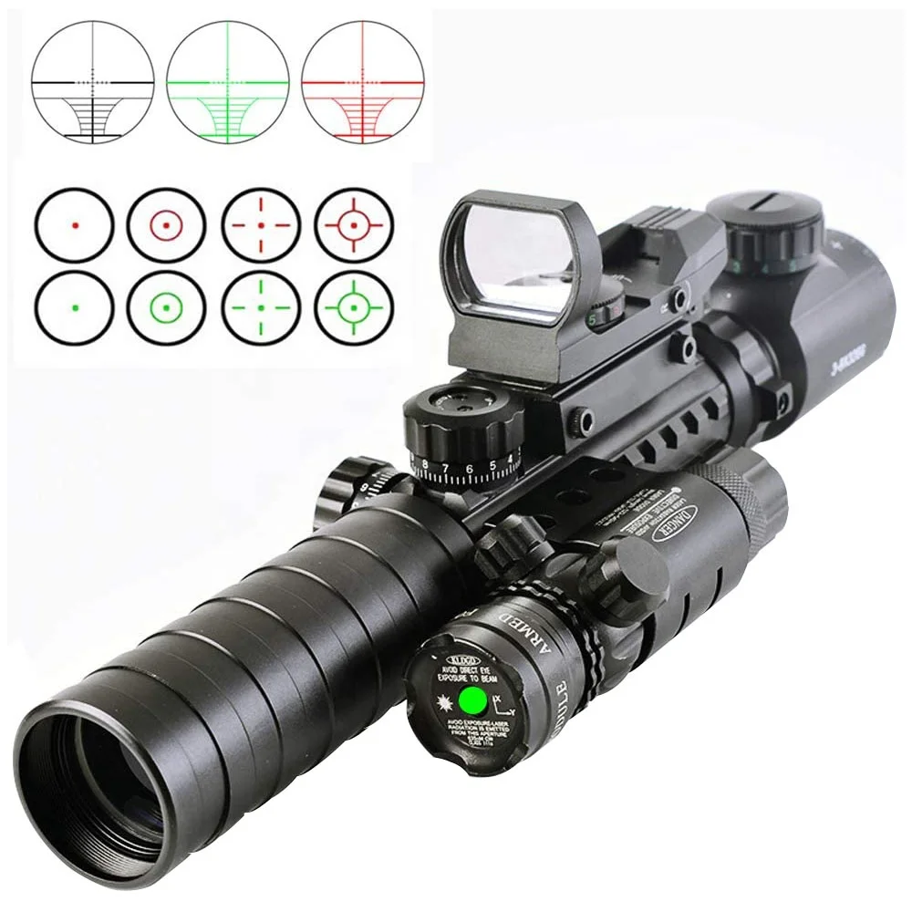 3-9X32EG Optical Rangefinder Scope with Red Green Crosshair