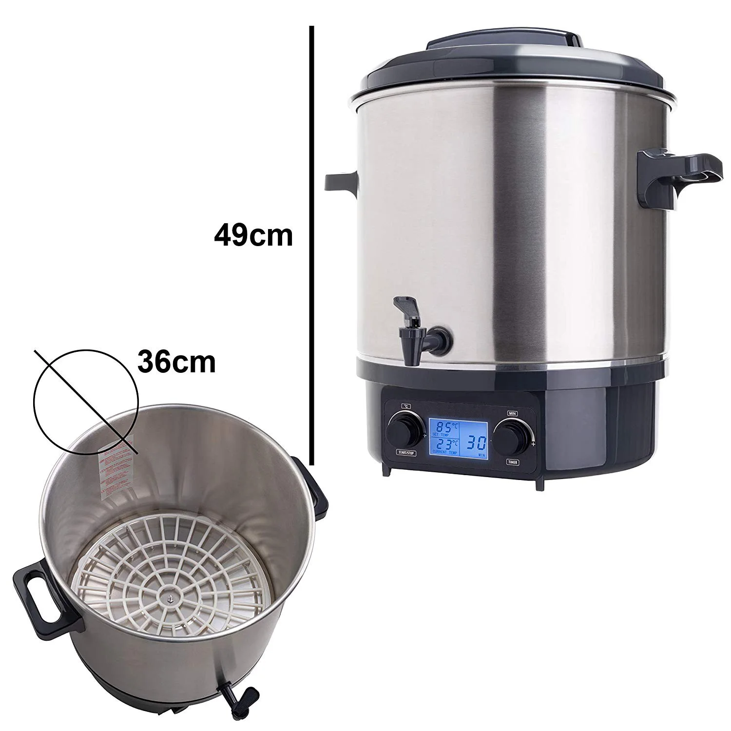 Digital Display Commercial Food Processor Stainless Steel Mull Wine ...