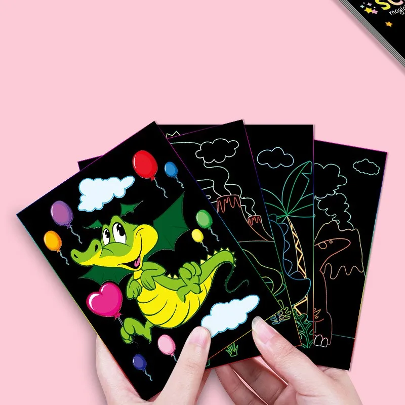 Customized Magic Color Rainbow Scratch Art Book Black Scratch Paper ...
