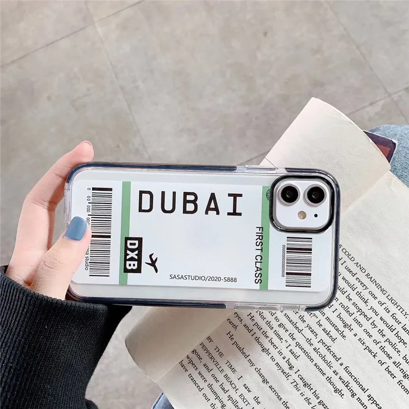 Air Ticket Design Print Phone Case For Iphone 11 Pro Max X Xr Xs Max 12 ...