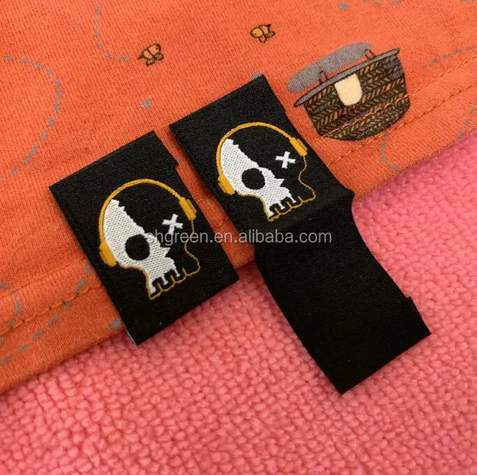 Book Cover Fold Woven Hem Label for Sleeve - T-Shirt Label