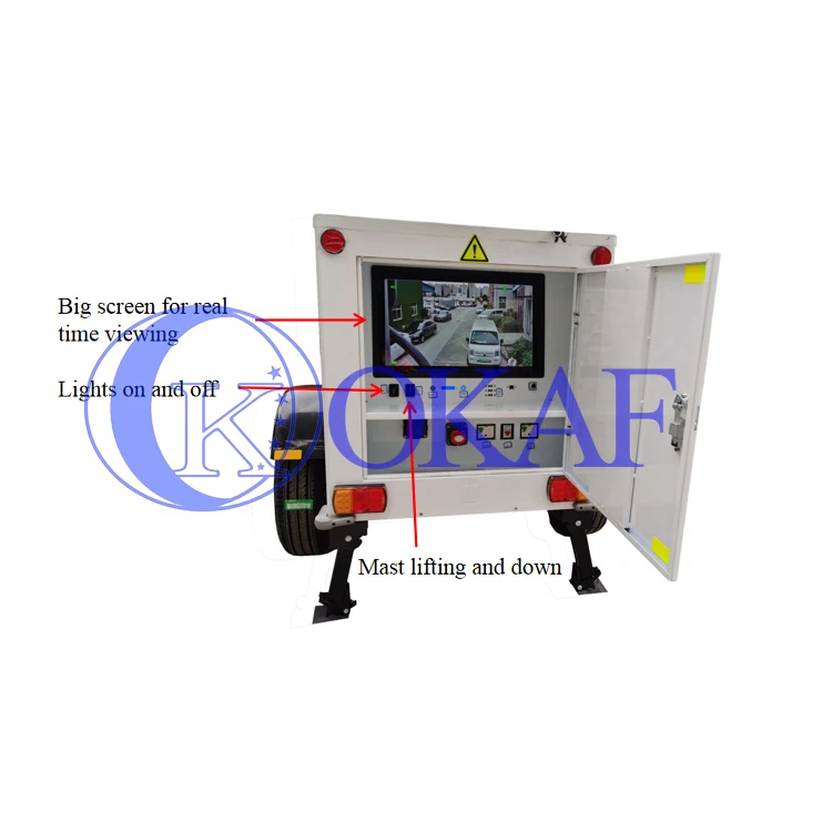 Mobile Sentry Monitoring Trailer - 3m-9m Telescopic Mast