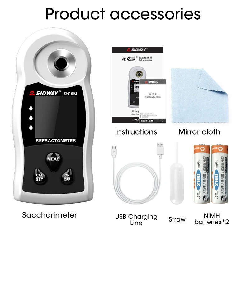 High Accuracy Digital Refractometer - Sugar Brix Meter