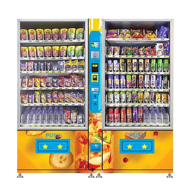 Double Cabinets Auto Snack Bottled Water Beer Cold Drink Vending ...