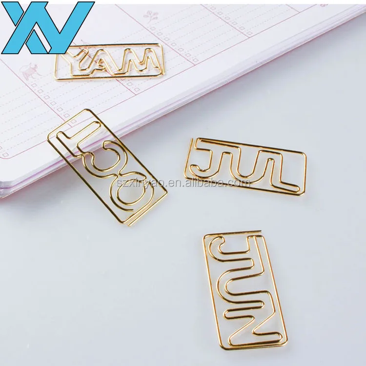 Month Week Shape Paper Clip Custom Gold Paper Clip - Buy Custom Shape ...
