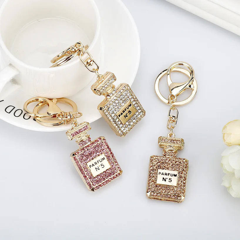 Sparkle with Style - Perfume Bottle Keychain with Crystals