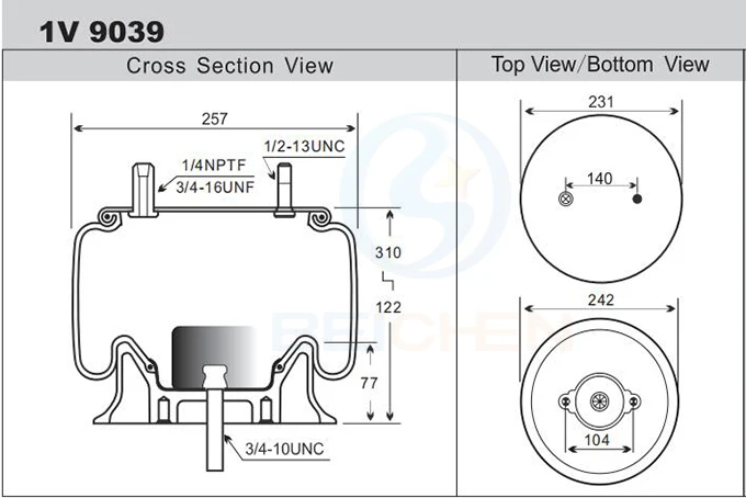 1t15m-0 Bus Air Suspension 1r12-095 4150np04 Air Spring Assy Of Daewoo ...