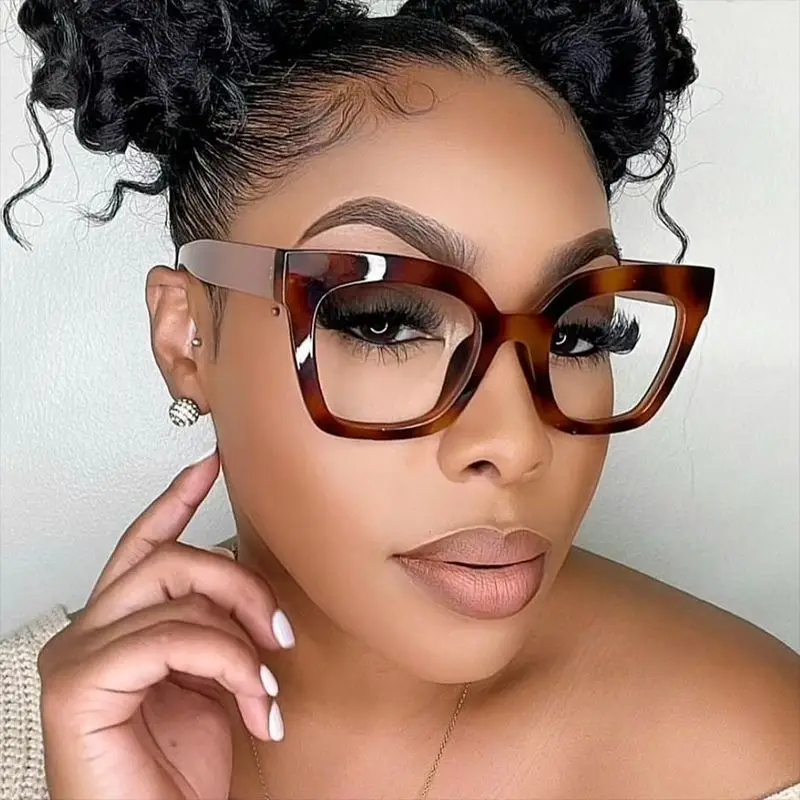 Vintage Big Frame Eyeglasses Frames 2024 Cat Eye Anti Blue Light ...