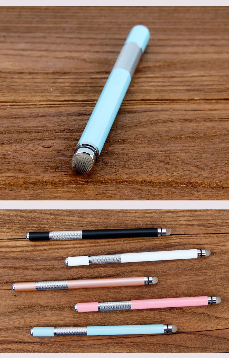 2 in 1 Metal Disc Stylus Tip Pen - Pastel Blue Touch Screen Pen