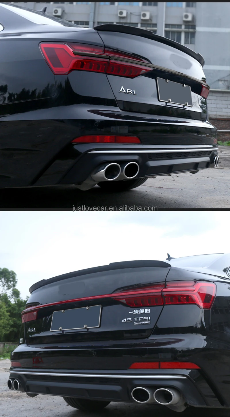 Justlovecar M4 Style Spoiler For 2019 2020 2022 2024 Audi A6 C8 Abs Car Rear Trunk Lid Spoiler ...