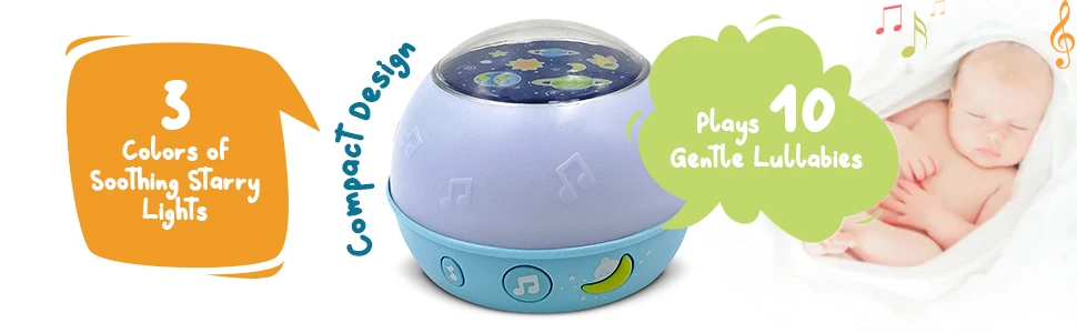 Newborn Babies Starry Sky Night Light Projector Sound Machine Musical ...