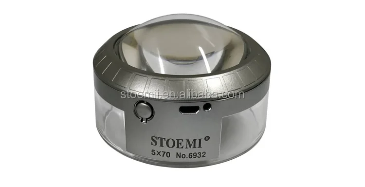 STOEMI 6932 5X 충전식 데스크탑 조명이 돔 문진 돋보기 LED 실린더 돋보기 3 조명| Alibaba.com