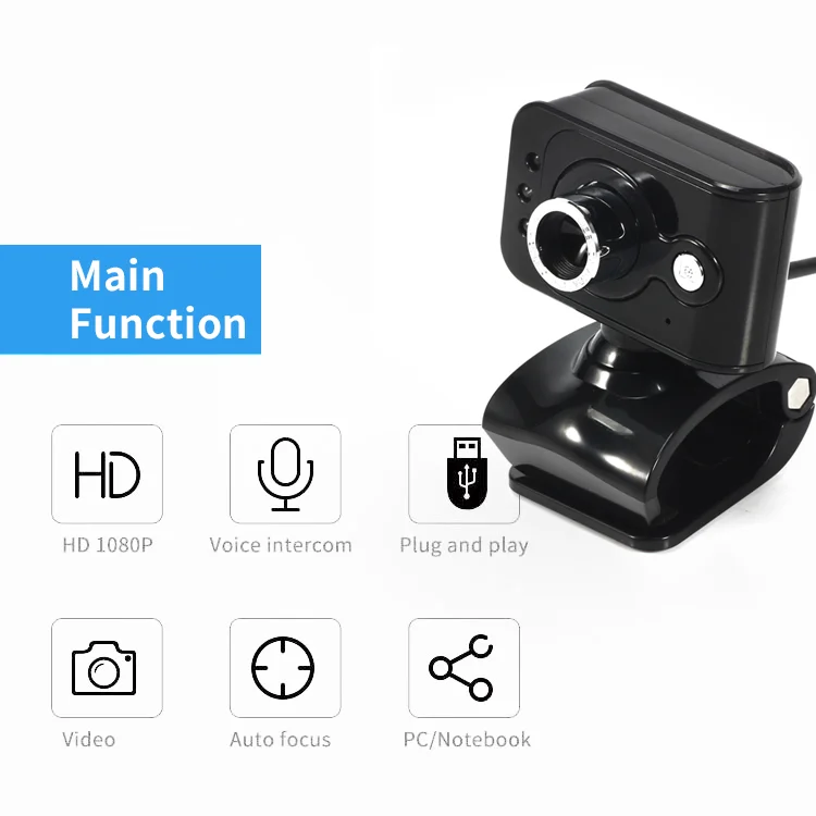 80p/720p/1080p Hd Camera With Retractable Usb Cable 120 Degrees Wide ...