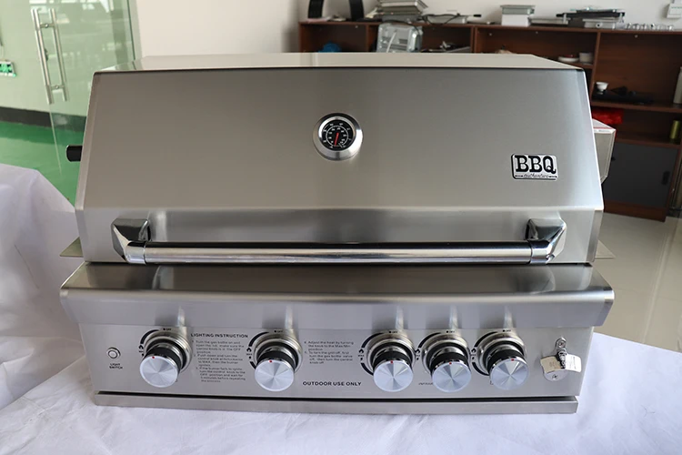 304 Stainless Steel Kitchen Gas Barbeque Grill 4 Burners Lpg Built In ...