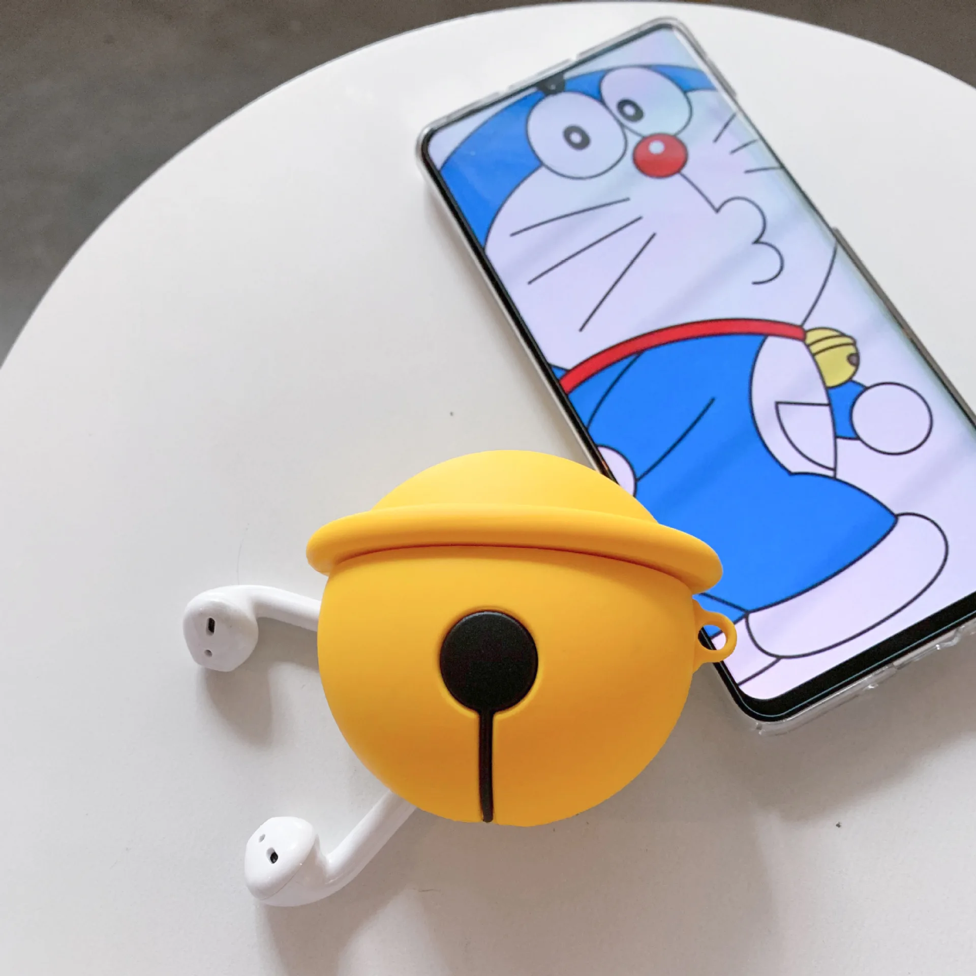 3d Cute Cartoon Doraemon Bell Headphone Cases Silicone Cover For Apple ...