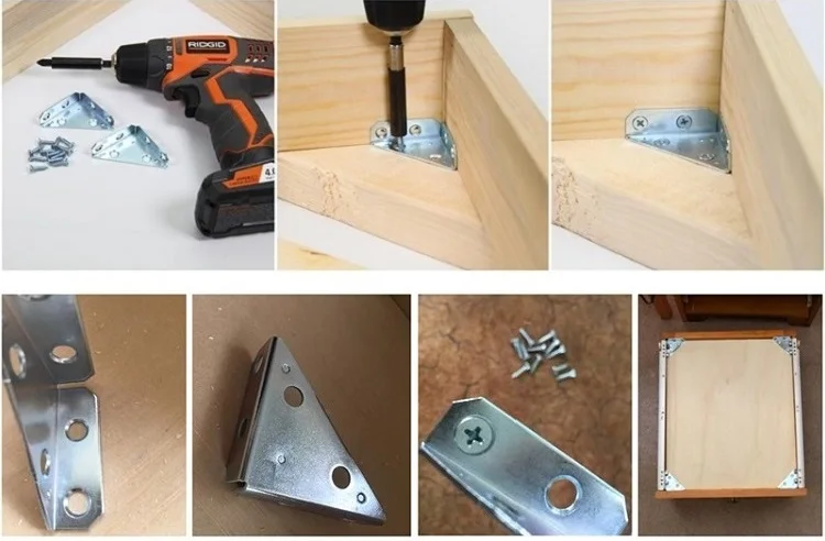 Sturdy Metal Steel 3 Sided Bed Frame Corner Brace Bracket