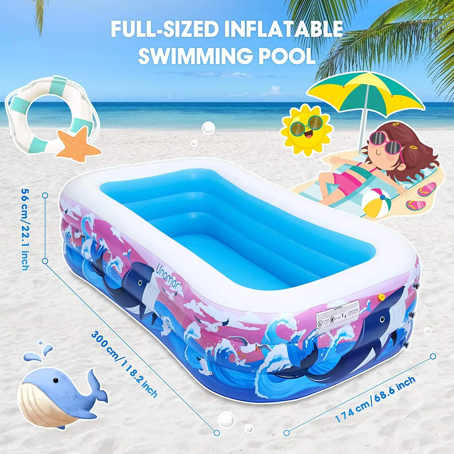 Cute Pattern Design Indoor/outdoor Dual-purpose Inflatable Swimming ...