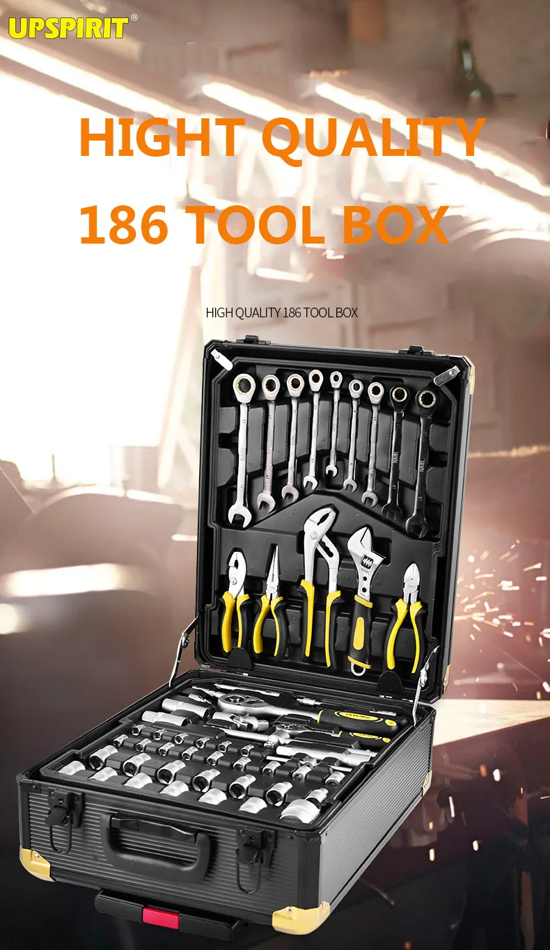 UPSPIRIT 186pcs Professional Aluminium Toolbox - Multifunctional Power ...