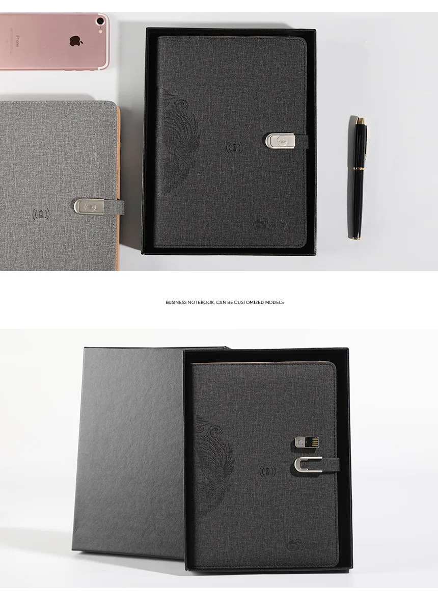 Custom Planner Power Bank Diary Notebook With Powerbank And Usb Flash ...