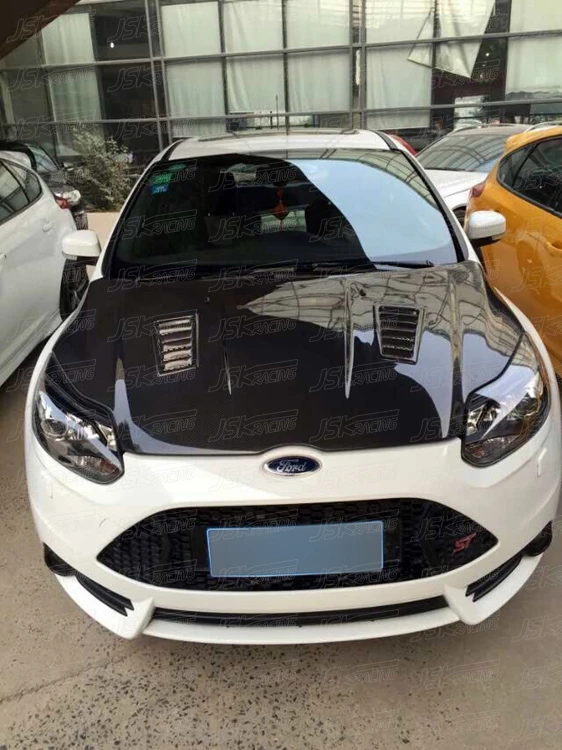 RS STYLE CARBON FIBER ENGINE HOOD for 2012-2014 FORD FOCUS ST