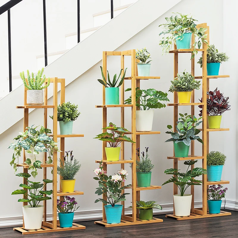 Modern Outdoor Bamboo Essential Flower Hanging Display Racks Plant ...