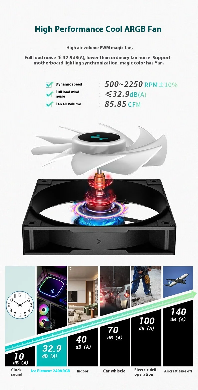 DEEPCOOL Water Cooler LE520 ARGB - Efficient CPU Cooling