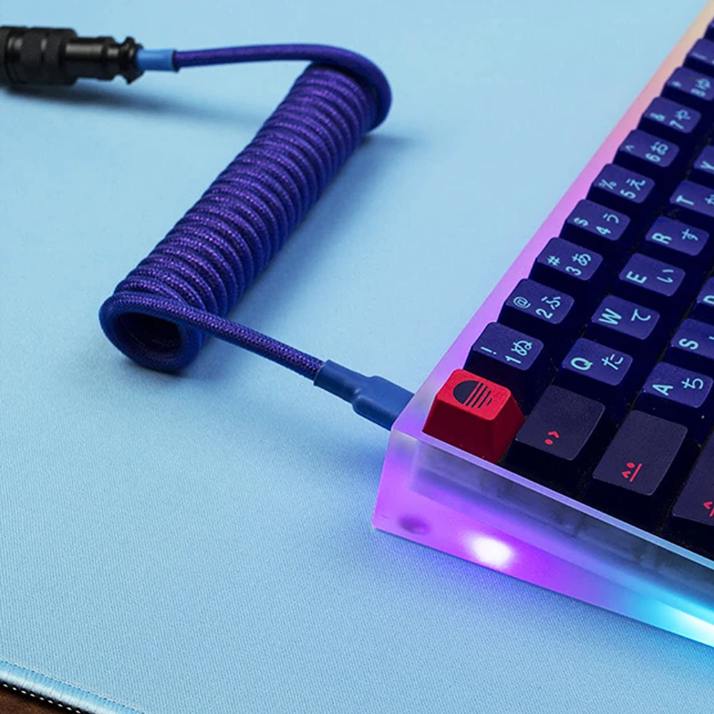 Oem Usb Type C Paracord Gx16 Coiled Mechanical Keyboard Cable With ...
