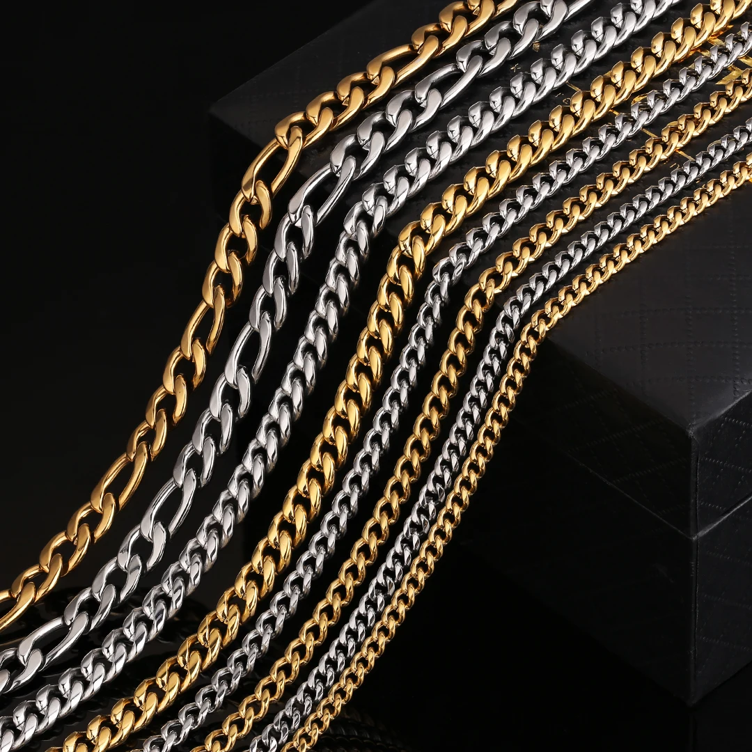 Shop Our 3mm 5mm 7mm Stainless Steel Figaro Rope Chain