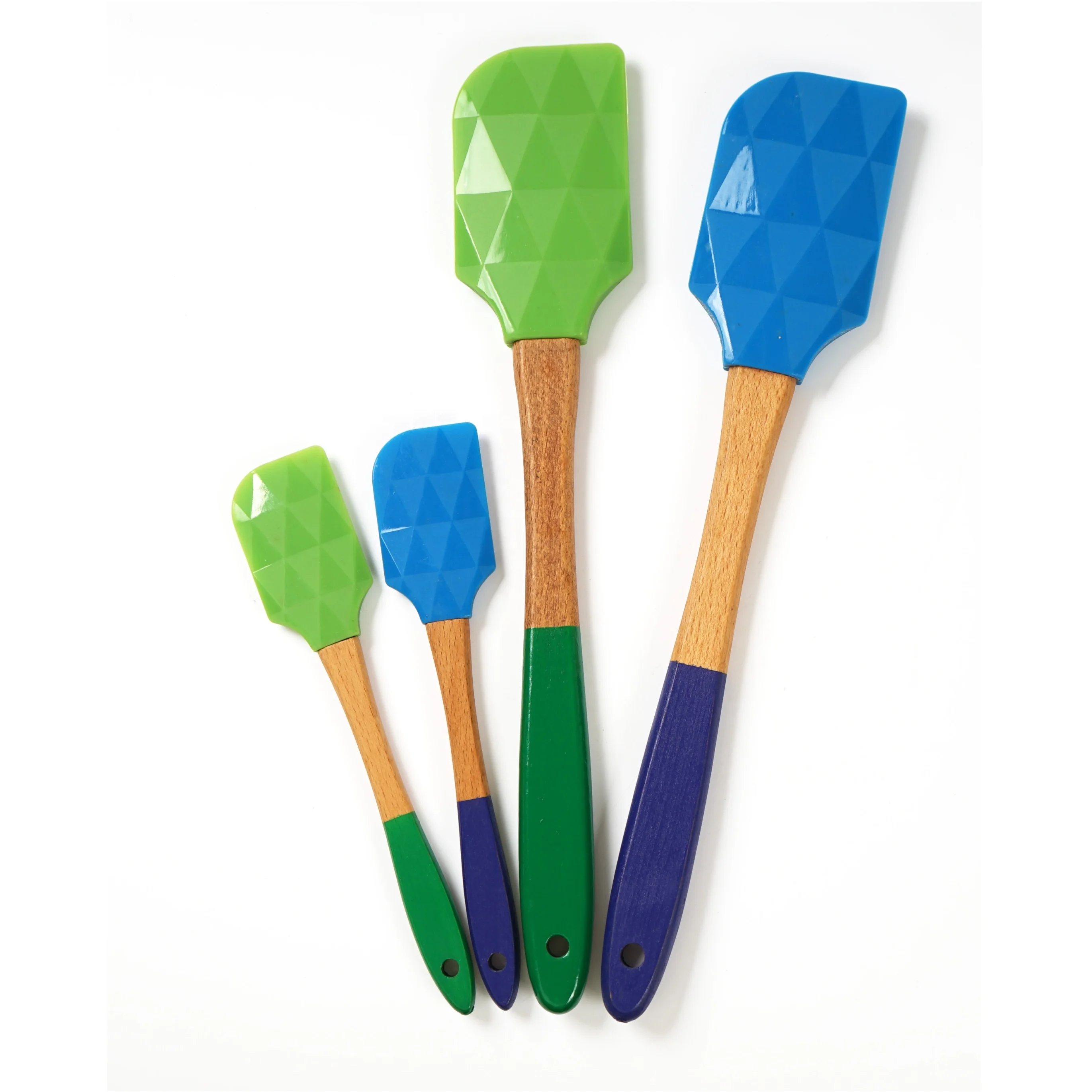 Set Of 2 Piece Food Grade Baking Spatula Set Wood Handle Diamond ...