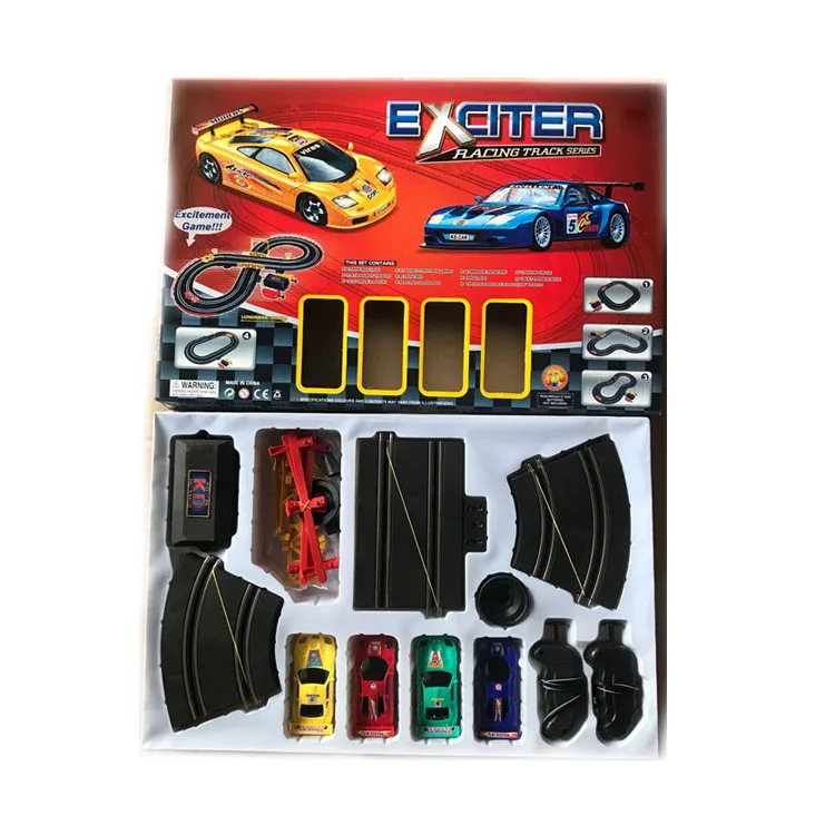 Electromagnetic Track Racing with 4 Cars - Fun & Thrill