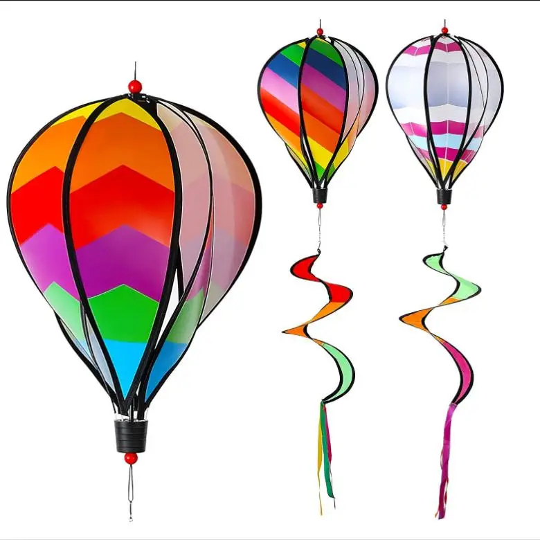 Hot Air Balloon Wind Spinners - Rainbow Decor for Gardens