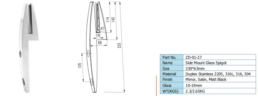 ZD Side Mount Face Spigot Stairs - Stainless Steel Railing